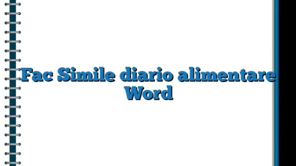 Fac Simile diario alimentare Word