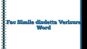 Fac Simile disdetta Verisure Word