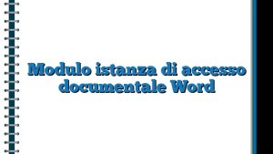 Modulo istanza di accesso documentale Word