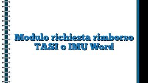 Modulo richiesta rimborso TASI o IMU Word