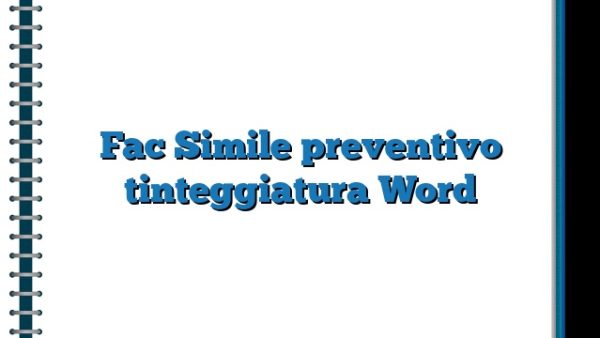 Fac Simile preventivo tinteggiatura Word