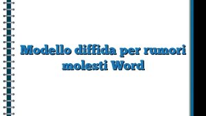 Modello diffida per rumori molesti Word
