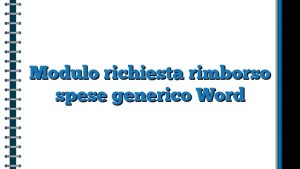 Modulo richiesta rimborso spese generico Word