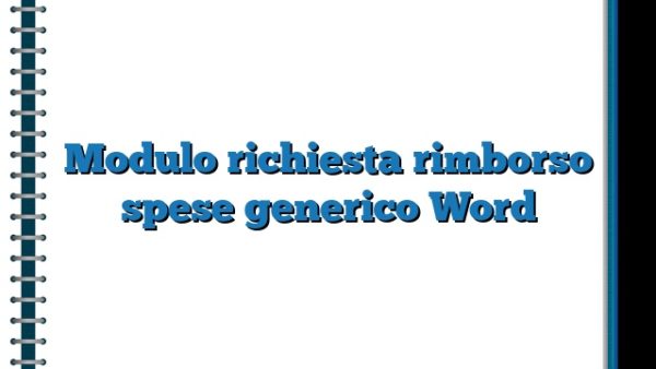 Modulo richiesta rimborso spese generico Word