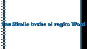 Fac Simile invito al rogito Word