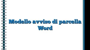 Modello avviso di parcella Word