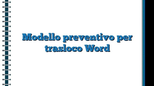 Modello preventivo per trasloco Word