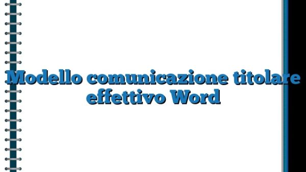 Modello comunicazione titolare effettivo Word