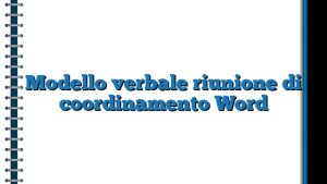 Modello verbale riunione di coordinamento Word