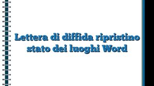 Lettera di diffida ripristino stato dei luoghi Word