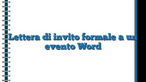 Lettera di invito formale a un evento Word