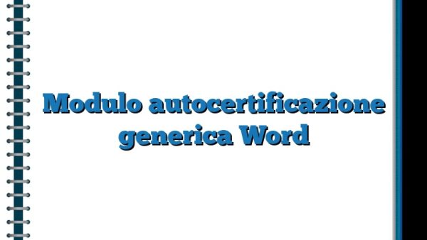 Modulo autocertificazione generica Word